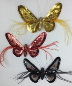 Sommerfugl i sort - Med snor til ophæng - Dekolagersalg