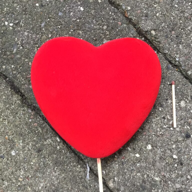 Rødt hjerte på pind - Festlighed til dine dekorationer - Dekolagersalg