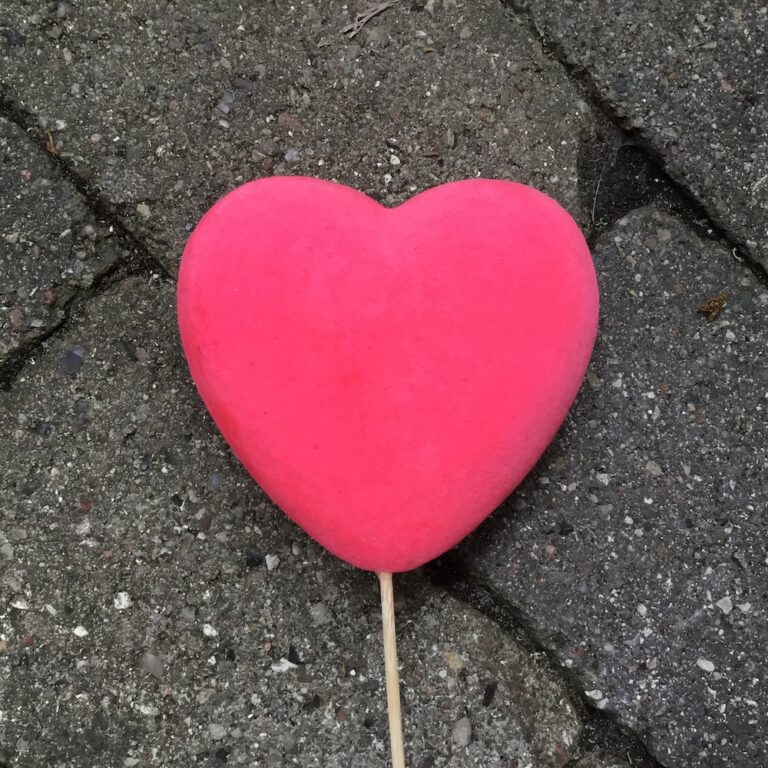 Lyserødt hjerte på pind - Festlighed til dine dekorationer - Dekolagersalg